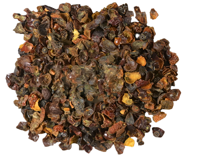 ROSEHIP SHELLS ORGANIC ~ soft yellow, ground or cut – AppleOak FibreWorks